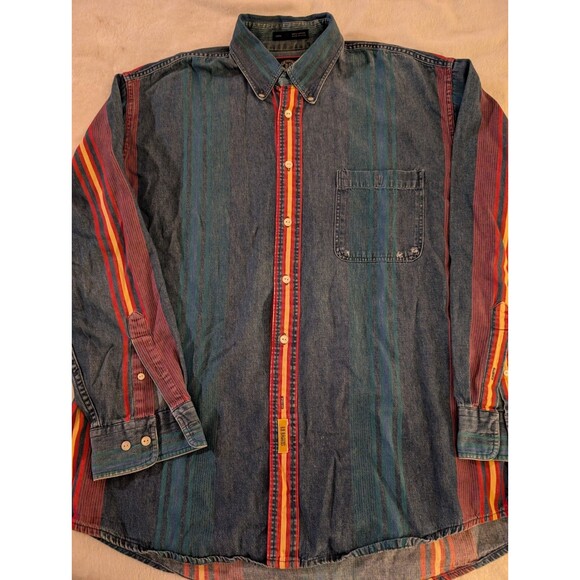 B.D. Baggies | Shirts | 9s Bd Baggins Vtg Blue Jean Striped Denim ...